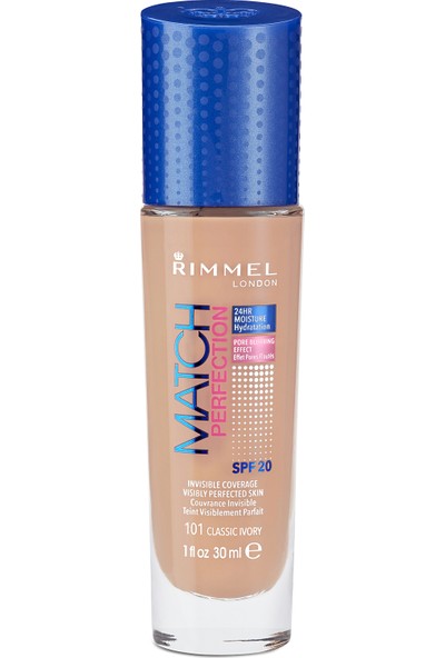 Rimmel London Match Perfection Fondöten 101 Classic Ivory Rimmel London Match Perfection Fondöten 101 Classic Ivory
