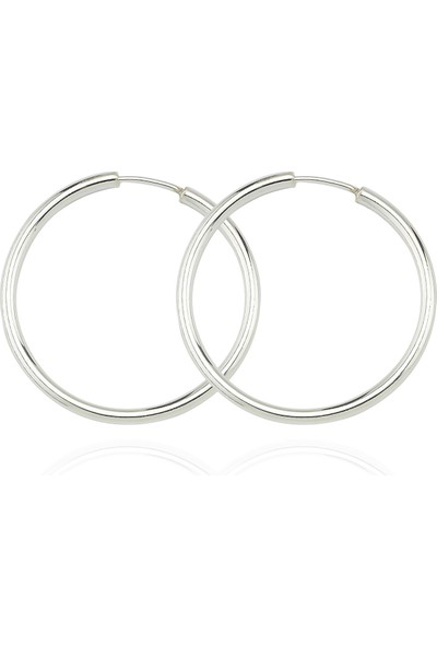 Glorria Gümüş 2,5 Cm Halka Küpe