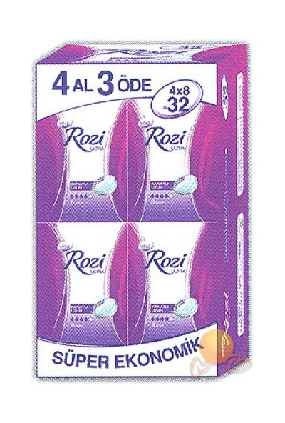Rozi Ultra - Kanatlı Uzun Ped 4 Al 3 Öde (40 Adet) Rozi Ultra - Kanatlı Uzun Ped 4 Al 3 Öde (40 Adet)