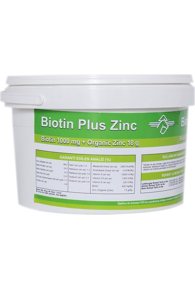Optima Biotin Plus Zinc - 2.5 kg At Tırnak Sağlığı Destekleyicisi Optima Biotin Plus Zinc - 2.5 kg At Tırnak Sağlığı Destekleyicisi
