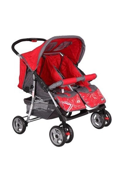 Babyhope P-L İkiz Puset Kırmızı Siyah