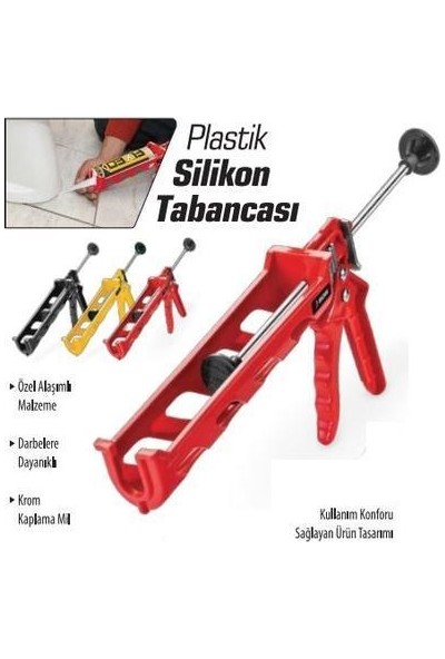 Sgs Plastik Kırmızı Silikon Tabancası Sgs273 (1 Adet)