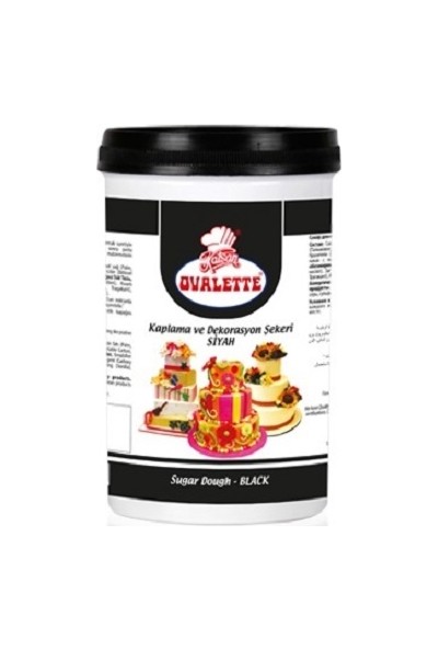 Ovalette Siyah Renk Şeker Hamuru 1 kg Ovalette Siyah Renk Şeker Hamuru 1 kg