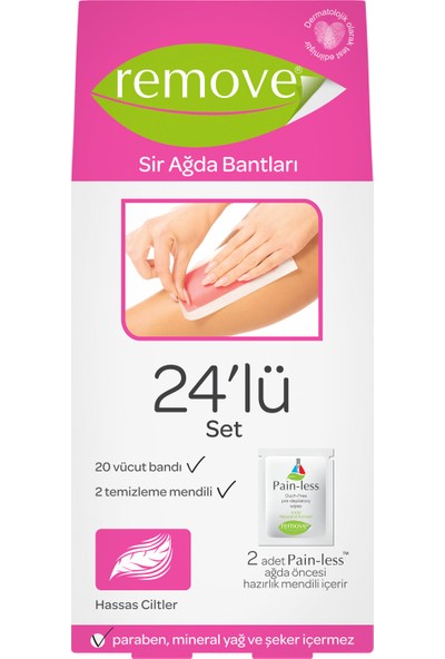 Remove Sir Ağda Bantları Hassas Ciltler 24 Lü Remove Sir Ağda Bantları Hassas Ciltler 24 Lü