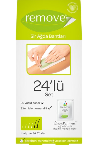 Remove Sir Ağda Bandı İnatçı ve Sık Tüyler 24 Lü Remove Sir Ağda Bandı İnatçı ve Sık Tüyler 24 Lü