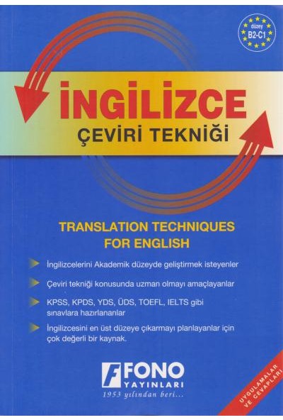 Fono İngilizce Çeviri Tekniği Uygulamalar ve Cevapları - Birsen Çankaya