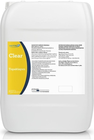 Wtr Parlatıcı Topaklayıcı 20 Kg Havuz Kimyasalı