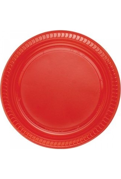 Roll-Up Kırmızı Plastik Yuvarlak Tabak