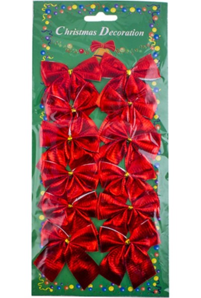 Zigzag Home Yılbaşı Süsü Fiyonk Kırmızı 5,5 x 5,5 cm 12'Li Paket Zigzag Home Yılbaşı Süsü Fiyonk Kırmızı 5,5 x 5,5 cm 12'Li Paket