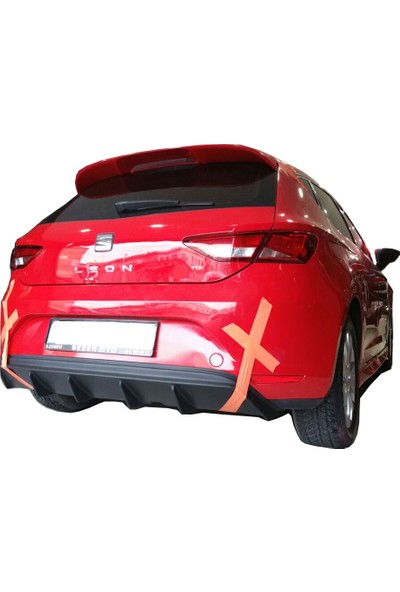 Seat Leon MK3 5F 2013 - 2016 Style Custom Arka Tampon Eki - Difüzör (Plastik) Seat Leon MK3 5F 2013 - 2016 Style Custom Arka Tampon Eki - Difüzör (Plastik)