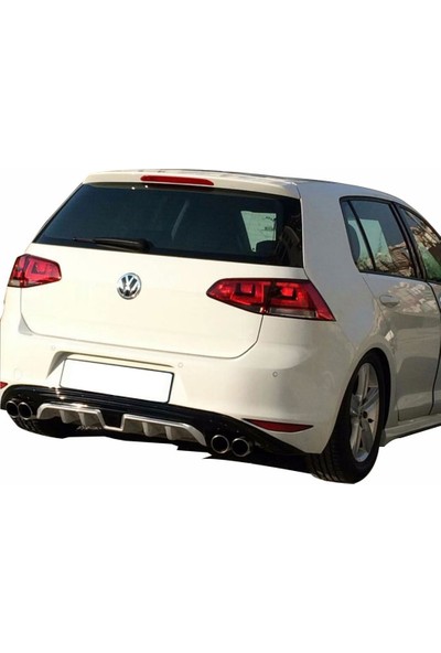 Volkswagen Golf 7 2013 - 2016 Custom Arka Tampon Eki - Difüzör (Plastik) Volkswagen Golf 7 2013 - 2016 Custom Arka Tampon Eki - Difüzör (Plastik)