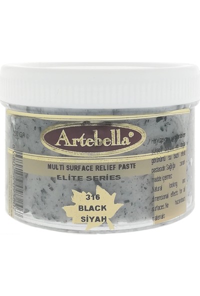 Artebella Multi Surface Rölyef Pastası 250 gr Elite 316 Siyah