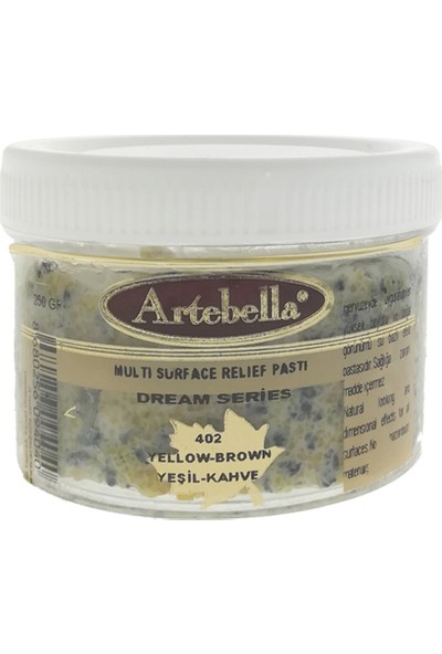 Artebella Multi Surface Rölyef Pastası 250 gr Dream 402 Yeşil - Kahve Artebella Multi Surface Rölyef Pastası 250 gr Dream 402 Yeşil - Kahve