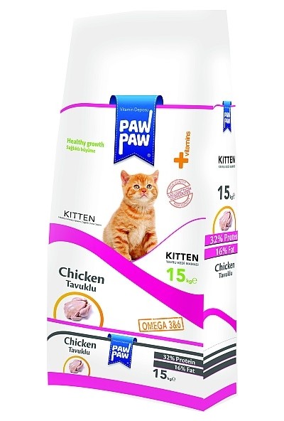 Pawpaw Tavuklu Yavru Kedi Maması 15 kg Pawpaw Tavuklu Yavru Kedi Maması 15 kg