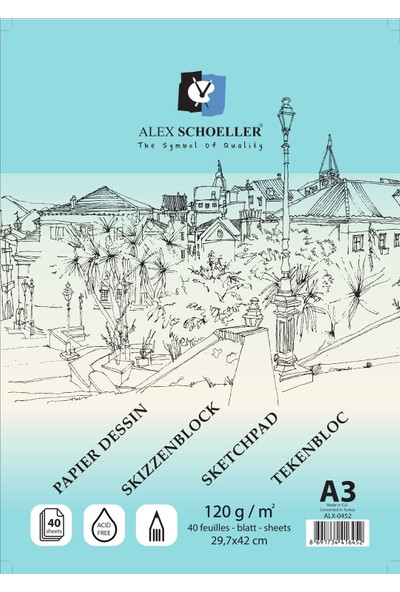 Alex Schoeller Eskiz A3 120 Gr Spiralli 40Yaprak Alx -0452 Alex Schoeller Eskiz A3 120 Gr Spiralli 40Yaprak Alx -0452