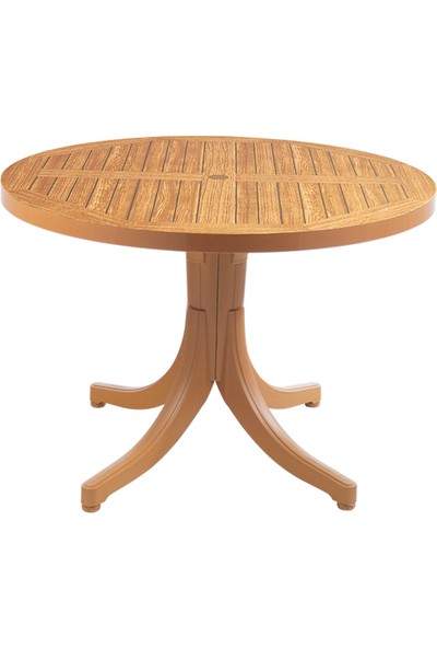 Papatya Dıva Masa Plastik Bej 105 cm Yuvarlak