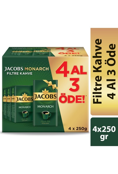 Jacobs Monarch Filtre Kahve 250 gr 4 Al 3 Öde ! Jacobs Monarch Filtre Kahve 250 gr 4 Al 3 Öde !