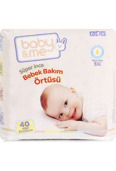 Baby&Me Süper İnce Alt Değiştirme Örtüsü 60 x 90 cm 40 Adet