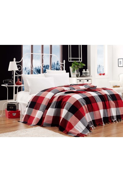 Eponj Home Çok Amaçlı Pike Battaniye İskoç Siyah-Kırmızı-Beyaz Eponj Home Çok Amaçlı Pike Battaniye İskoç Siyah-Kırmızı-Beyaz
