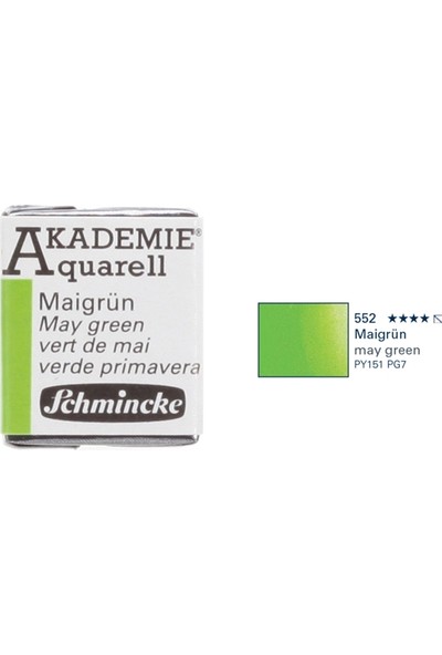 Schmincke Akademie Aquarell Suluboya 1/2 Tablet May Green Schmincke Akademie Aquarell Suluboya 1/2 Tablet May Green