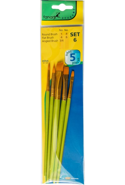 Fanart Fırça Seti Dove 6 A.Yeş.Sap 5Li F-71500.906