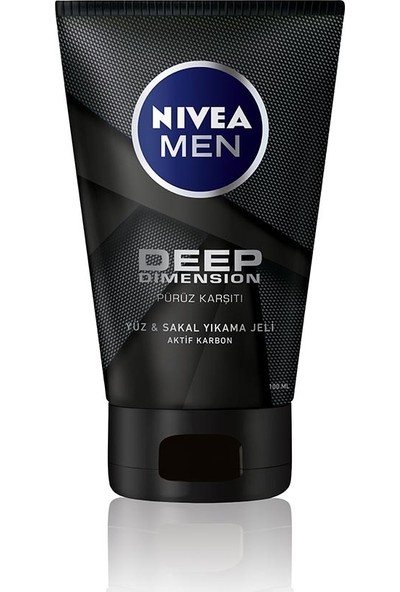 Nivea Men Deep Dimension Yüz & Sakal Temizleme Jeli 100Ml Nivea Men Deep Dimension Yüz & Sakal Temizleme Jeli 100Ml