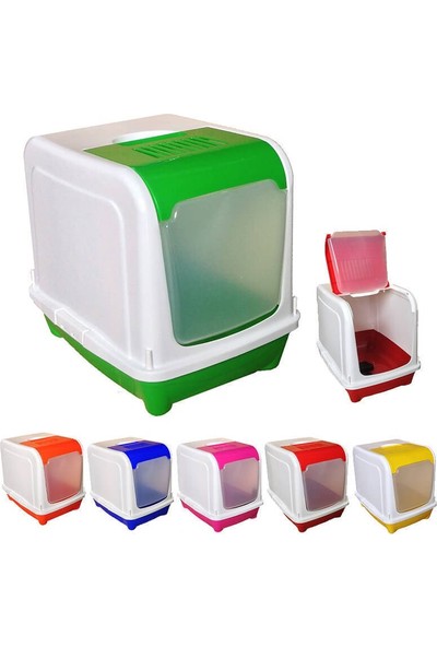 Kapalı Kedi Tuvaleti Filtreli Kürekli 37x48x42h cm