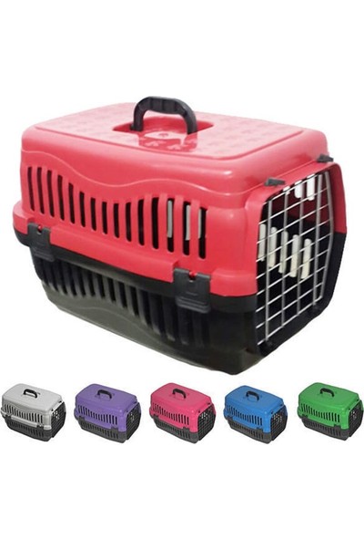 Kedi Köpek Metal Kapılı Plastik Taşima Çantasi Büyük Boy 63 Cm