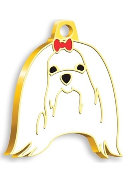 Pet Tag 24 Ayar Altın Kaplama Maltese Terrier Köpek Künyesi