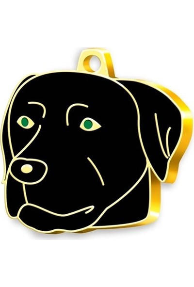 Pet Tag 24 Ayar Altın Kaplama Black Labrador Köpek Künyesi