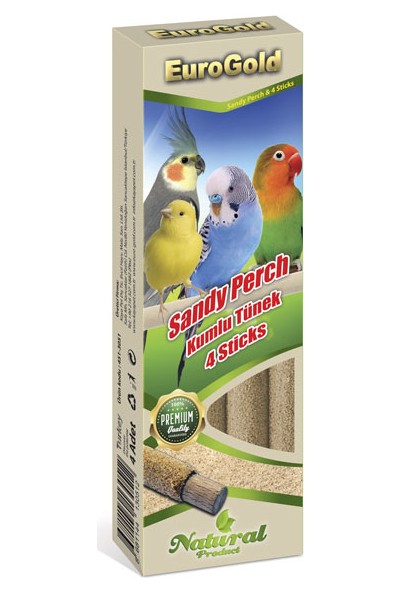 Eurogold Kuşlar İçin Kumlu Tünek 4'lü Eurogold Kuşlar İçin Kumlu Tünek 4'lü