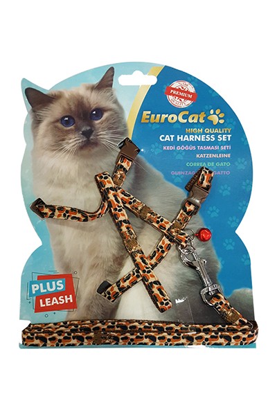 Eurocat Kedi Göğüs Tasması Leopar Desenli Eurocat Kedi Göğüs Tasması Leopar Desenli