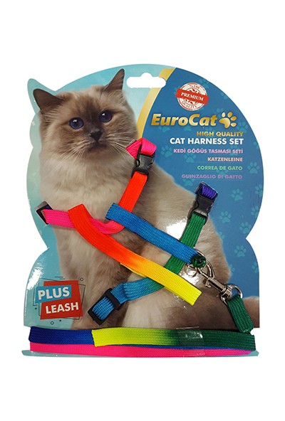 Eurocat Kedi Göğüs Tasması Gökkuşağı Desenli
