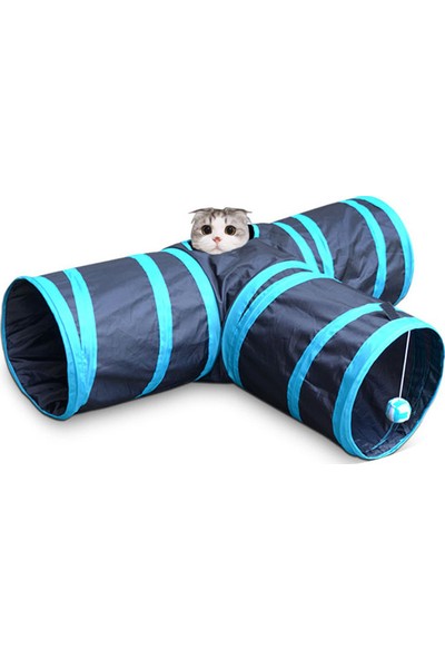 Kedi Oyun Tüneli Toplu 3 yönlü 80 x 50 x 25 cm Kedi Oyun Tüneli Toplu 3 yönlü 80 x 50 x 25 cm