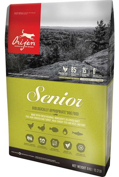 Orijen Senior Tahılsız Yaşlı Köpek Maması 11.4 Kg Orijen Senior Tahılsız Yaşlı Köpek Maması 11.4 Kg