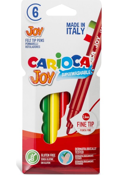 Carioca Joy Süper Yıkanabilir Keçeli Boya Kalemi 6'Lı Carioca Joy Süper Yıkanabilir Keçeli Boya Kalemi 6'Lı