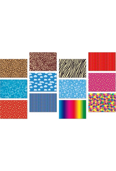 K.Color 35*50 12Li Krş.Desenli Fon Kartonu K.Color 35*50 12Li Krş.Desenli Fon Kartonu