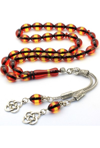 Tesbih Deposu Sürmeli Ateş Kehribar Tesbih - Kahve