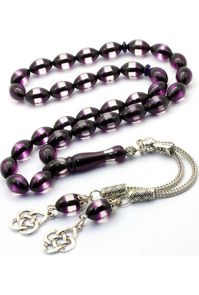 Tesbih Deposu Sürmeli Ateş Kehribar Tesbih - Eflatun Tesbih Deposu Sürmeli Ateş Kehribar Tesbih - Eflatun