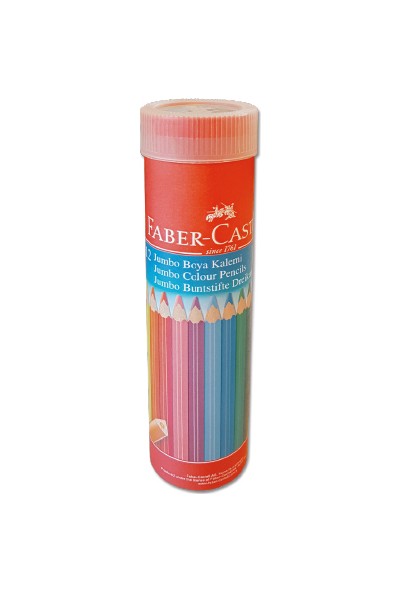 Faber-Castell   Boya Kalemi 12 Renk  Jumbo Tam Boy Tüp Üçgen Faber-Castell   Boya Kalemi 12 Renk  Jumbo Tam Boy Tüp Üçgen