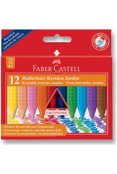 Faber-Castell Grip Jumbo Mum Boya 12 Renk Faber-Castell Grip Jumbo Mum Boya 12 Renk