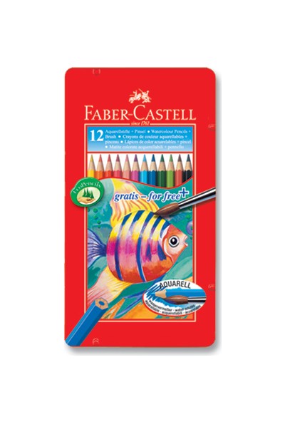 Faber-Castell Metal Kutu Aquarell Boya Kalemi 12 Renk Faber-Castell Metal Kutu Aquarell Boya Kalemi 12 Renk