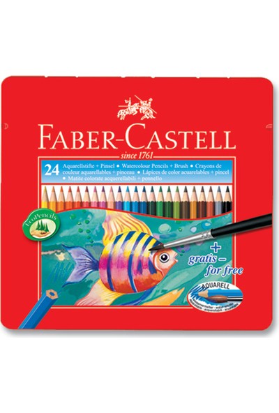 Faber-Castell Metal Kutu Aquarell Boya Kalemi 24 Renk