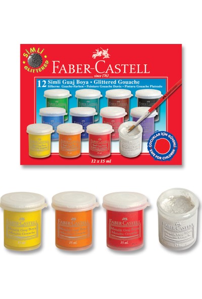 Faber-Castell Simli Guaj Boya 12 Renk Faber-Castell Simli Guaj Boya 12 Renk