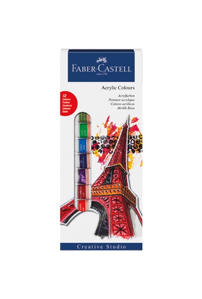 Faber-Castell Akrilik Boya 12  renk 12 ml tüp Faber-Castell Akrilik Boya 12  renk 12 ml tüp
