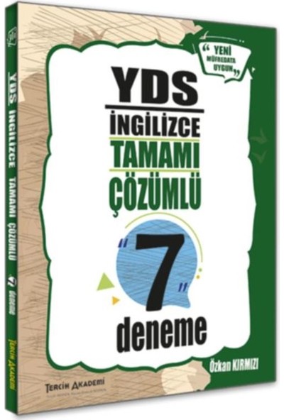 Tercih Akademi Yds İngilizce Tamamı Çözümlü 7 Deneme - Özkan Kırmızı