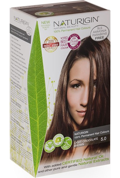 Naturigin Organik İçerikli Saç Boyası 5.0 Açık Çikolata Kahverengi Naturigin Organik İçerikli Saç Boyası 5.0 Açık Çikolata Kahverengi