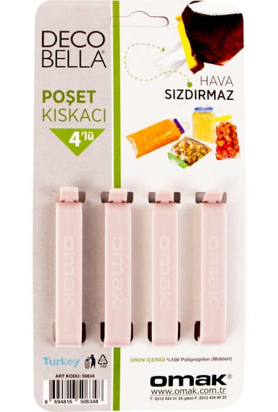 DECOBELLA® 4 'Lü Poşet Kıskacı
