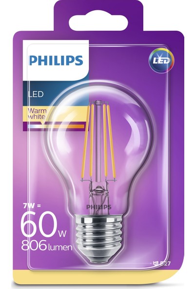 Philips LED Classic 60W A60 E27 Non-Dim 2700K Sarı Işık Filament Ampul Philips LED Classic 60W A60 E27 Non-Dim 2700K Sarı Işık Filament Ampul