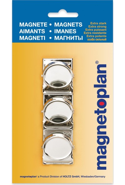 Magnetoplan Klips Mıknatıs 35 mm Gümüş - 3 Adet